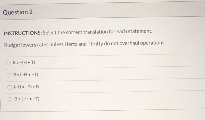 Solved Question 2 INSTRUCTIONS: Select the correct | Chegg.com