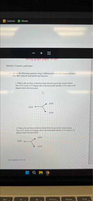 Solved 1. What is the net force in the horizontal direction | Chegg.com