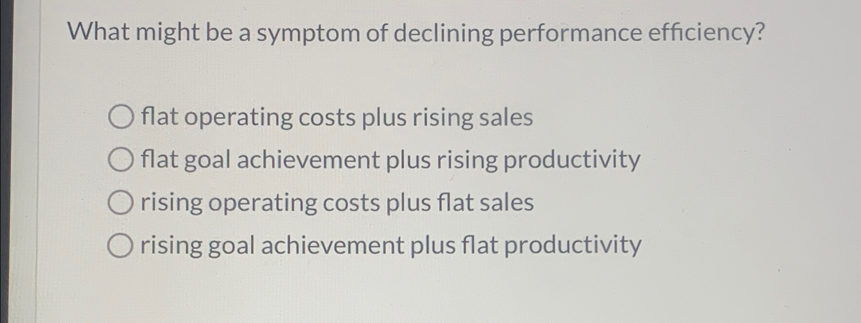 Solved What might be a symptom of declining performance | Chegg.com