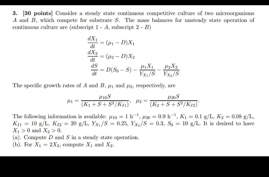Solved 3. [30 points] Consider a steady state continuous | Chegg.com