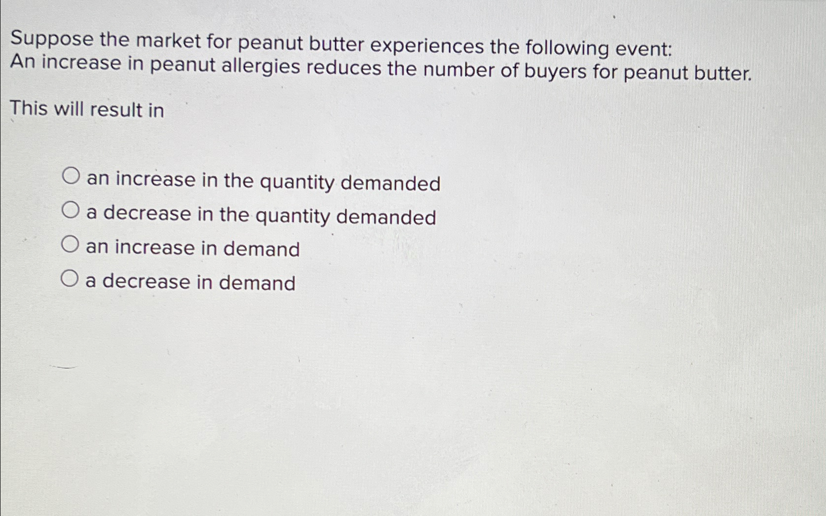 Solved Suppose the market for peanut butter experiences the | Chegg.com