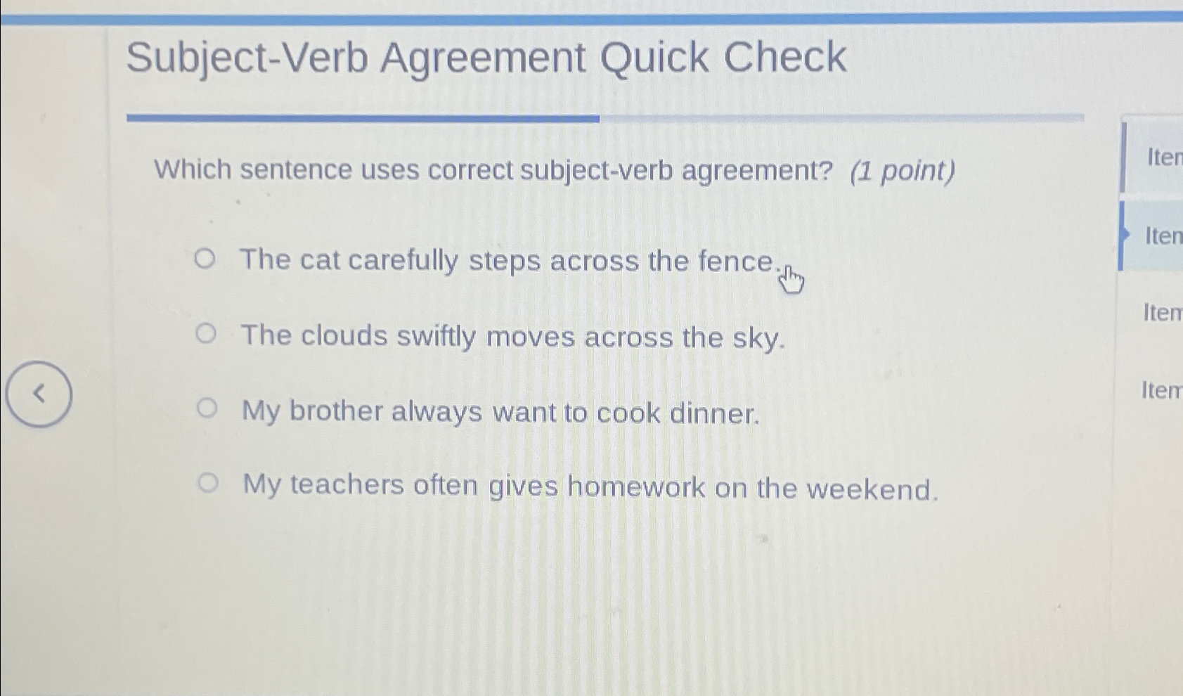 Solved Subject-Verb Agreement Quick CheckWhich sentence uses | Chegg.com