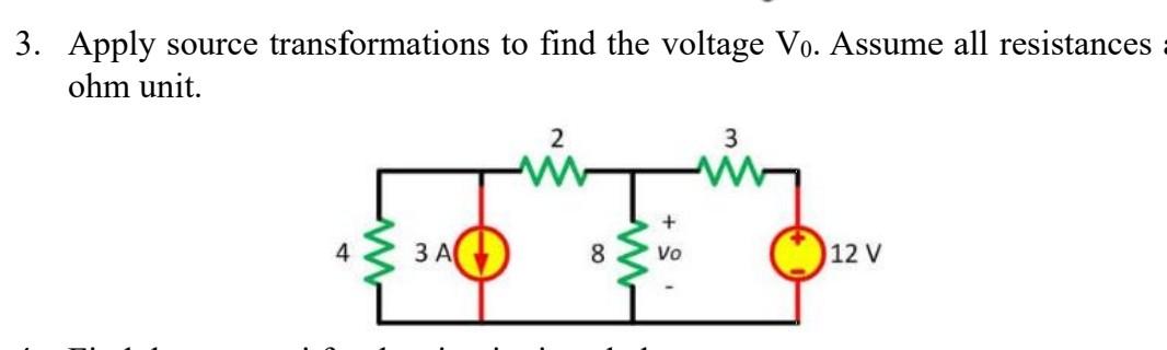 Solved 3. Apply source transformations to find the voltage | Chegg.com