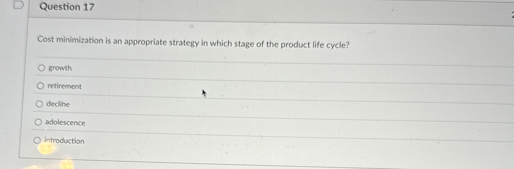 Solved Question 17Cost minimization is an appropriate | Chegg.com