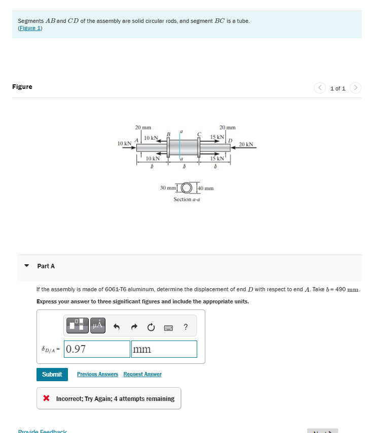 Solved Segments AB ﻿and CD ﻿of the assembly are solid | Chegg.com