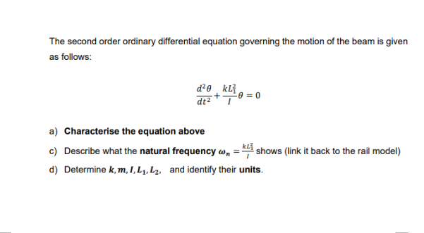 Solved The Second Order Ordinary Differential Equation