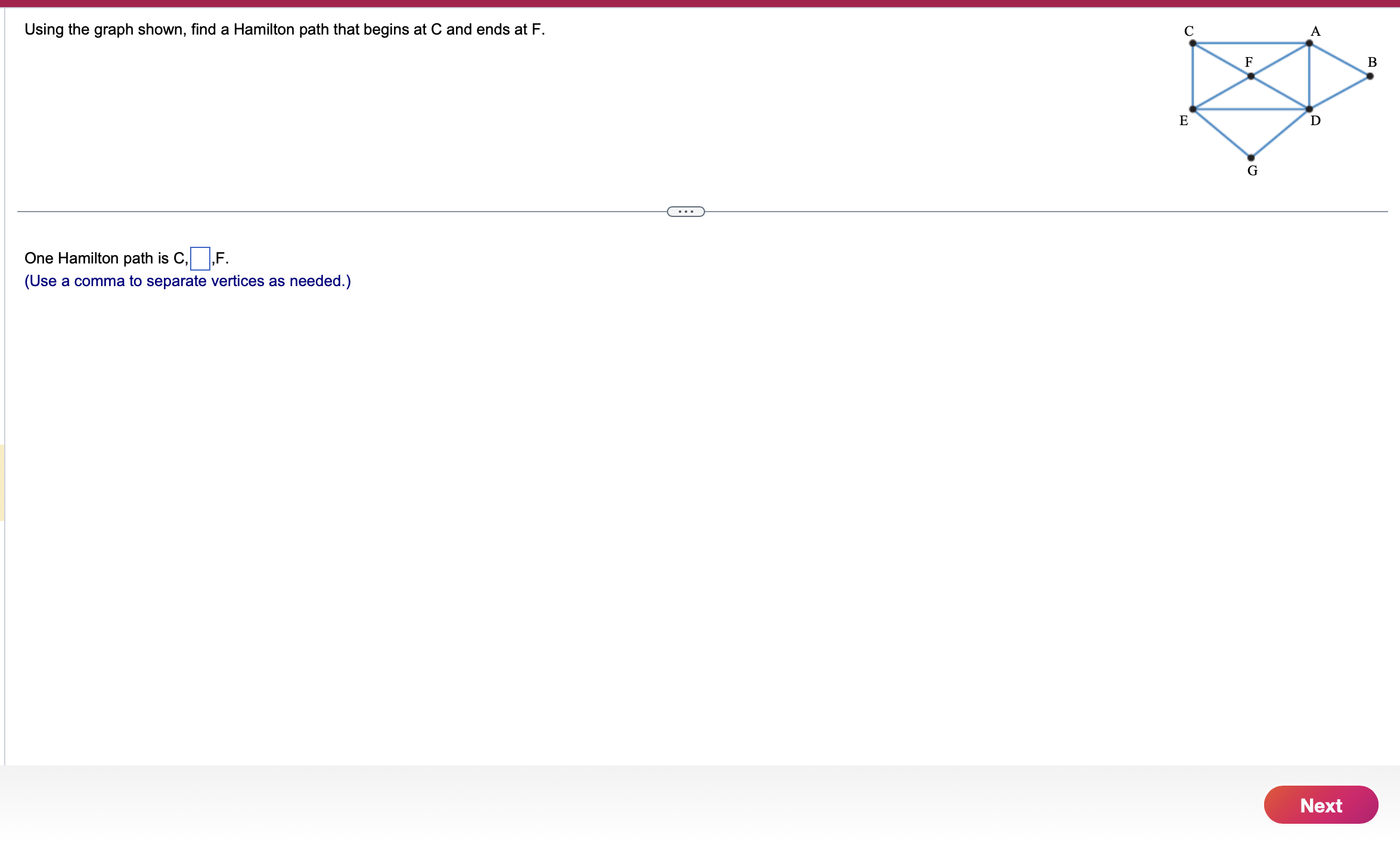 Solved Using the graph shown, find a Hamilton path that | Chegg.com
