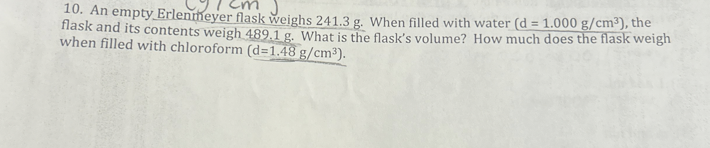 Solved An empty Erlenmeyer flask weighs 241.3 ﻿g . ﻿When | Chegg.com