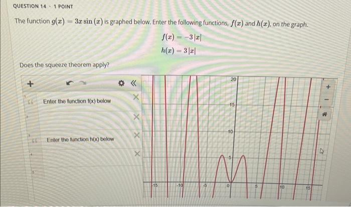 Solved The Function Gx3xsinx Is Graphed Below Enter 