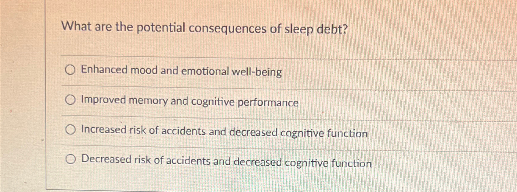 Solved What are the potential consequences of sleep | Chegg.com