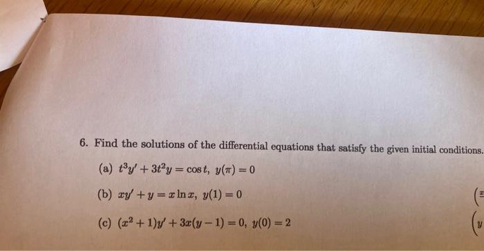 Solved Linear Differential Equations 4. Determine whether | Chegg.com
