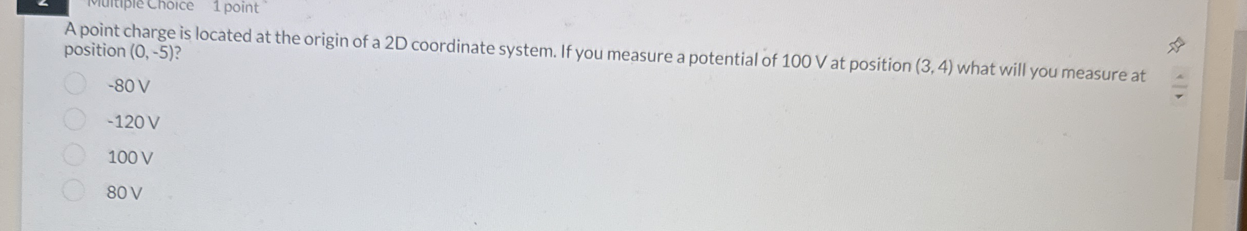 Solved A point charge is located at the origin of a 2D | Chegg.com