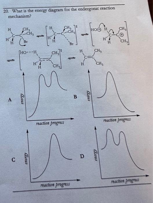 Solved 20. What is the energy diagram for the endergonic | Chegg.com