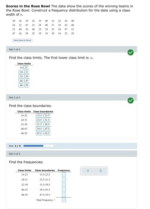 Solved Scores in the Rose Bowl The data show the scores of | Chegg.com