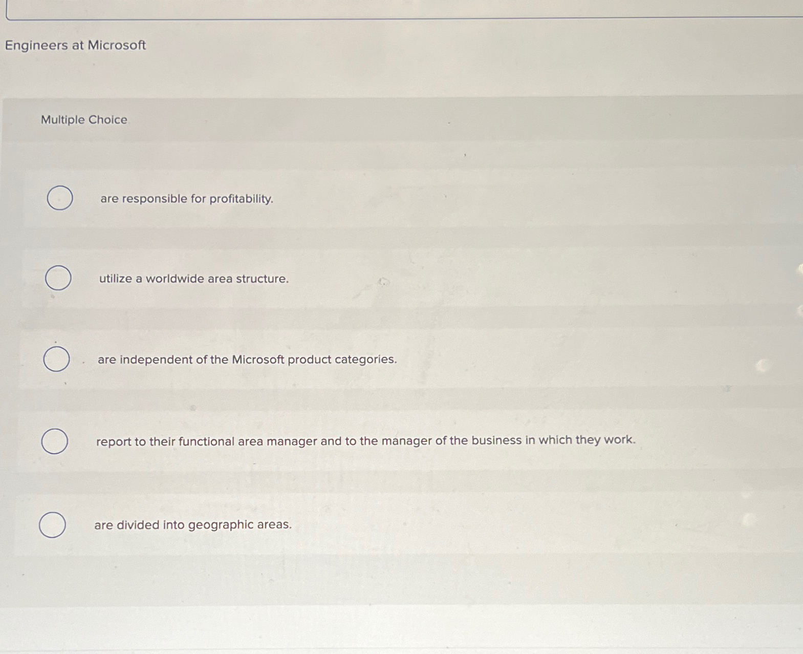 Solved Engineers at MicrosoftMultiple Choiceare responsible | Chegg.com