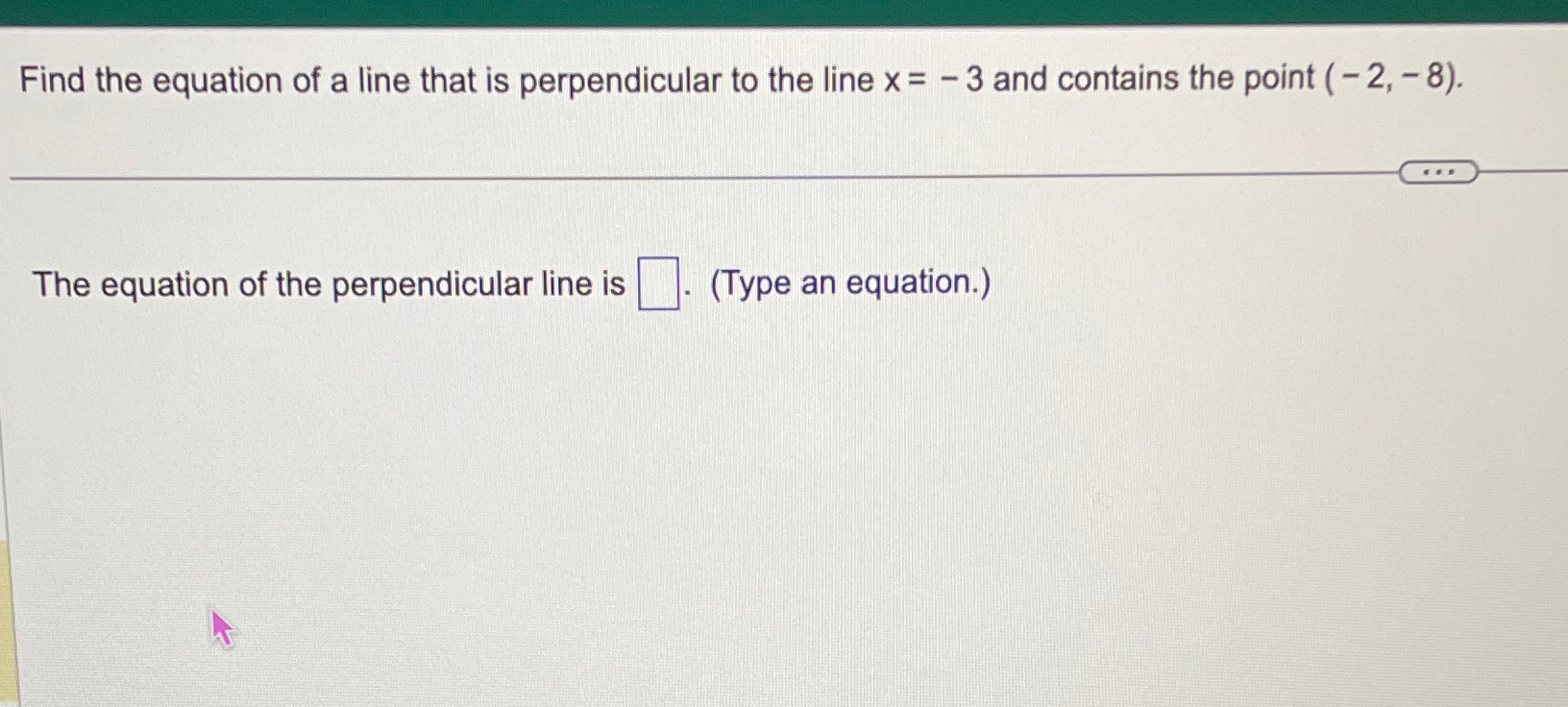 Solved Find the equation of a line that is perpendicular to | Chegg.com