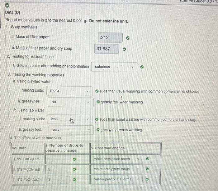 Solved Report mass values in g to the nearest 0.001 g. Do | Chegg.com