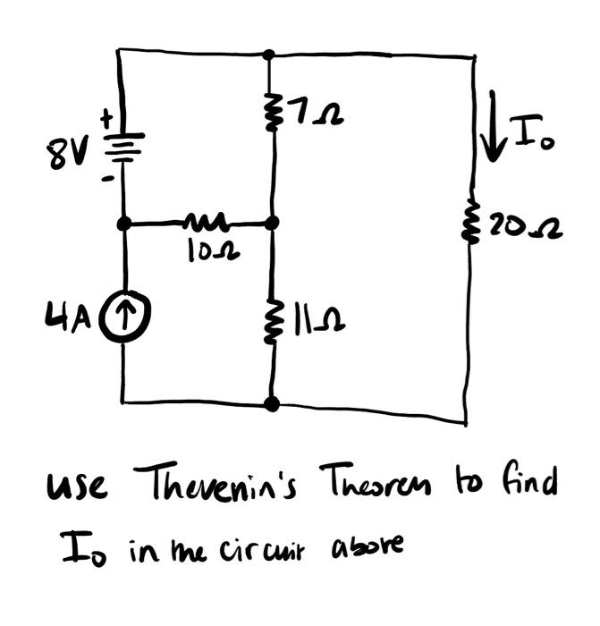 Solved use Thevenin's Theoren to find Io in the circuir | Chegg.com
