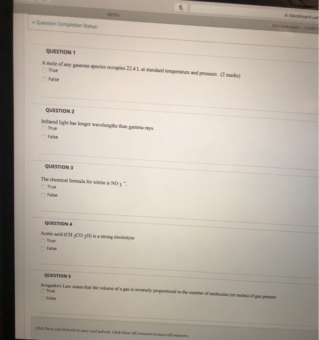 Solved h blackboard Question Completion Status: QUESTION 1 A | Chegg.com