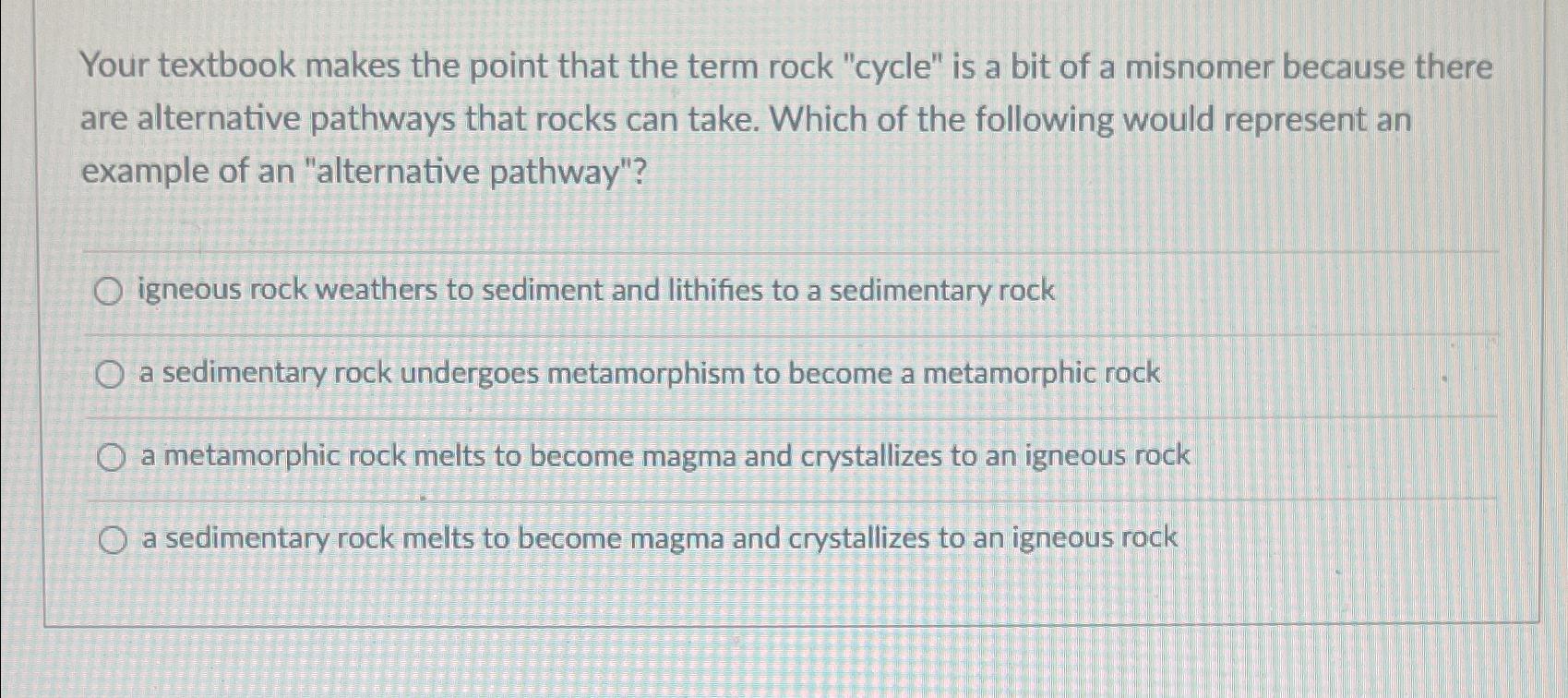 Solved Your textbook makes the point that the term rock | Chegg.com
