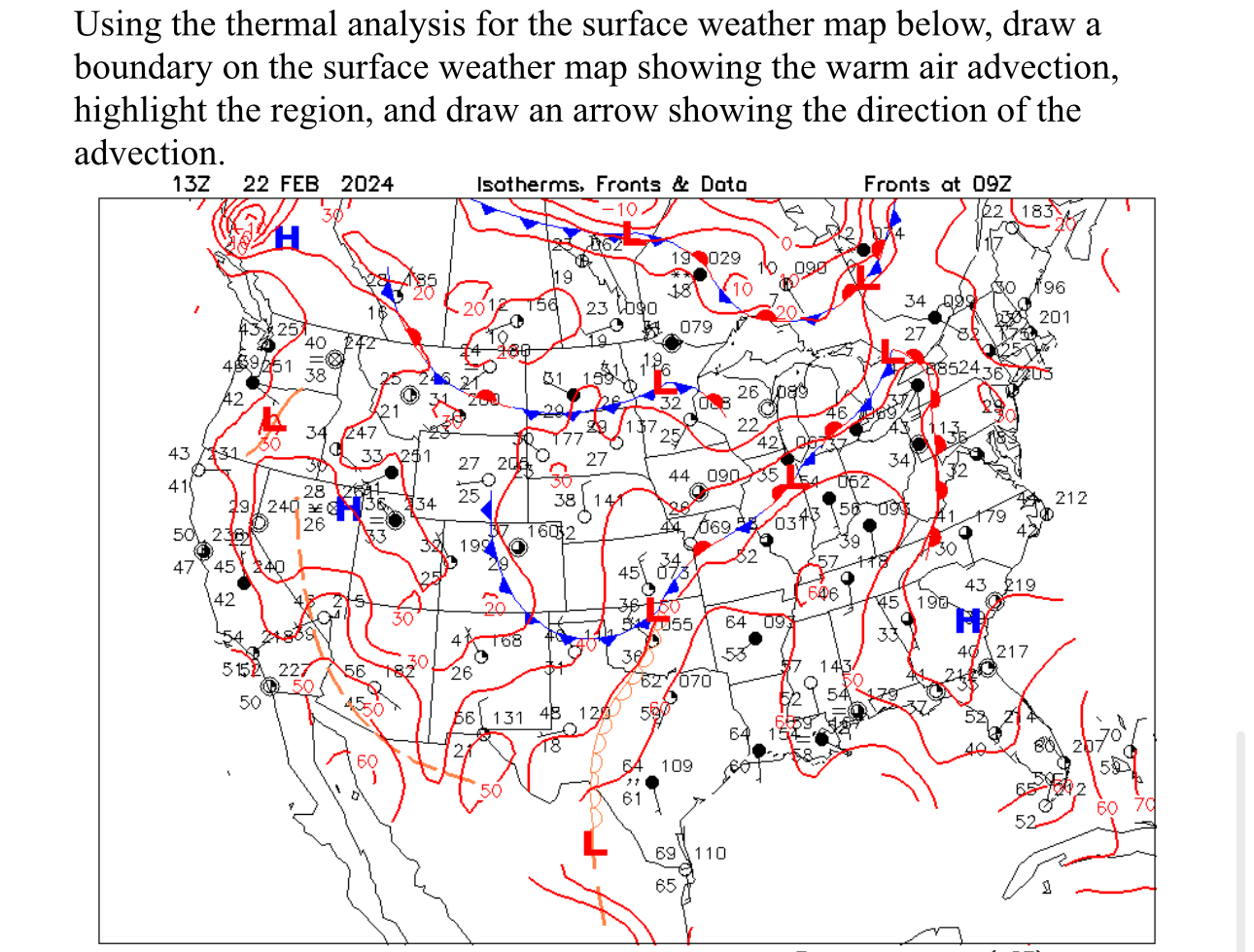 Solved Using the thermal analysis for the surface weather | Chegg.com