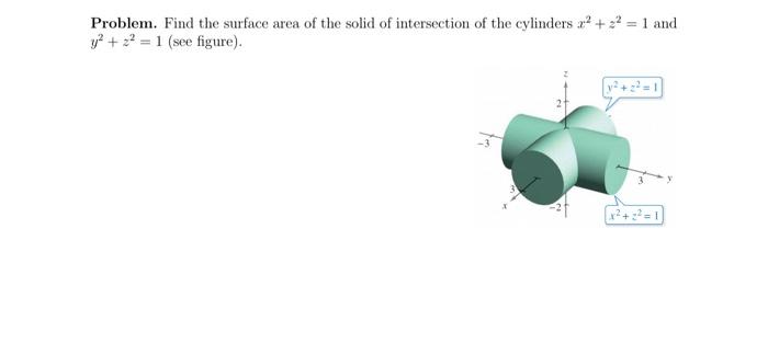 Solved Problem. Find the surface area of the solid of | Chegg.com