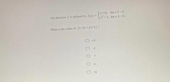 Solved The function f is defined by f(x)={x+6x2−1 for x