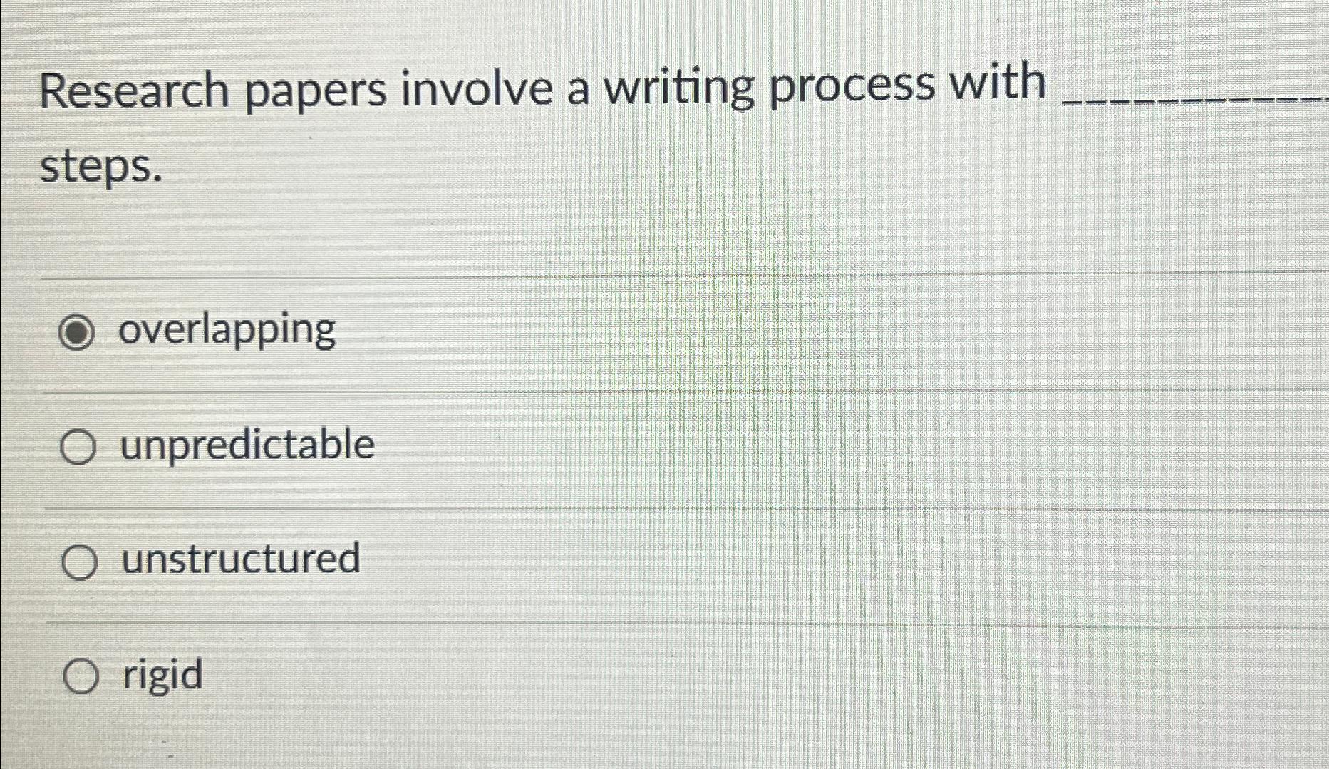 Solved Research papers involve a writing process with | Chegg.com
