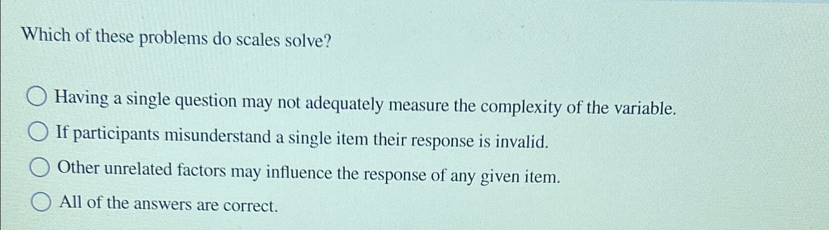 Solved Which of these problems do scales solve?Having a | Chegg.com