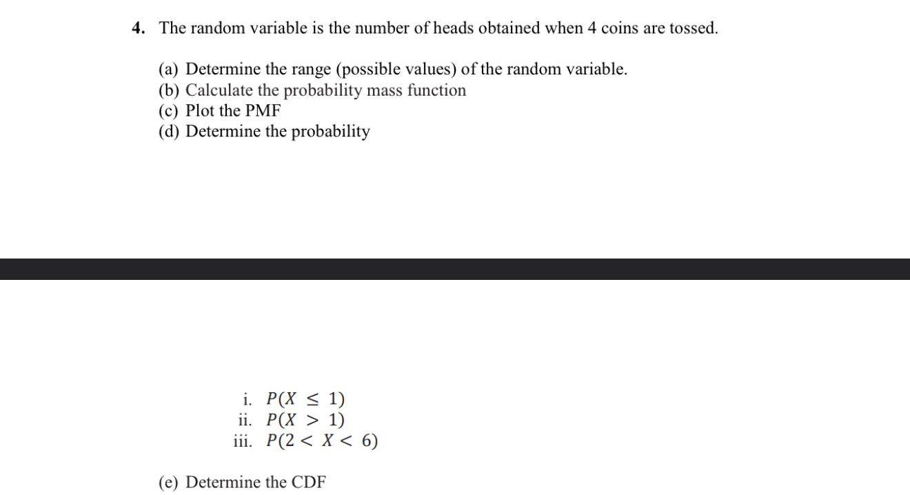 The random variable is the number of heads obtained | Chegg.com