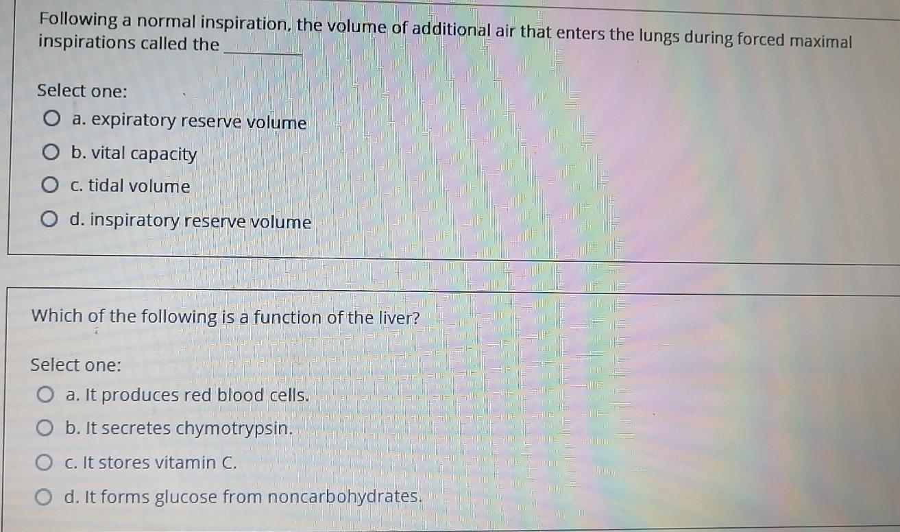 Solved Following a normal inspiration, the volume of | Chegg.com