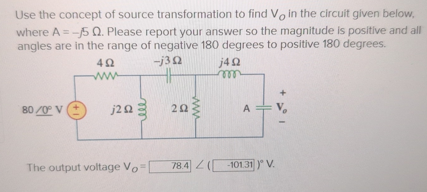 Use the concept of source transformation to find VO | Chegg.com
