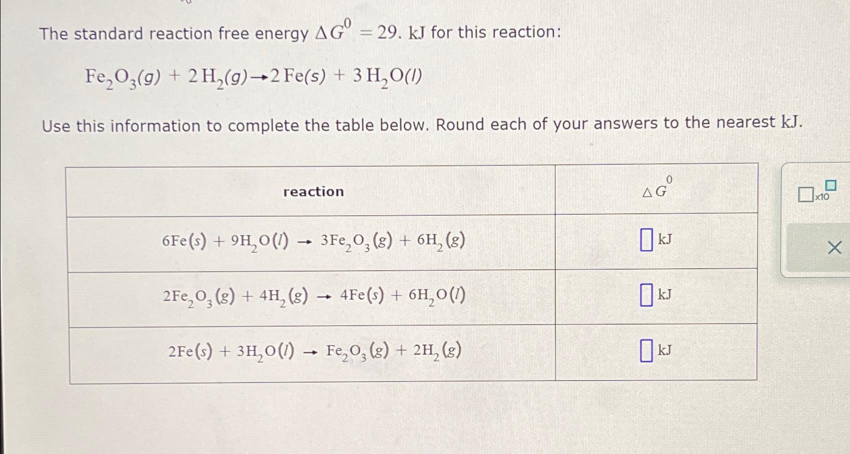 Solved The standard reaction free energy ΔG0=29. ﻿kJ for | Chegg.com