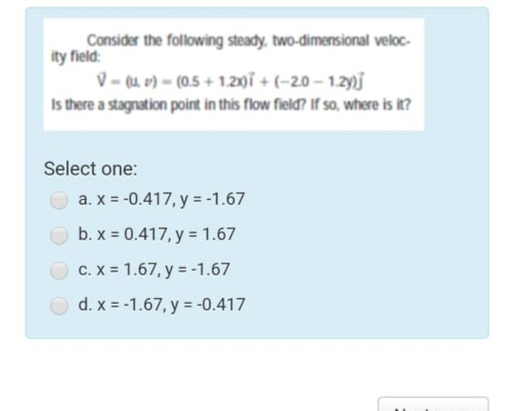 Solved Consider the following steady, two-dimensional veloc. | Chegg.com