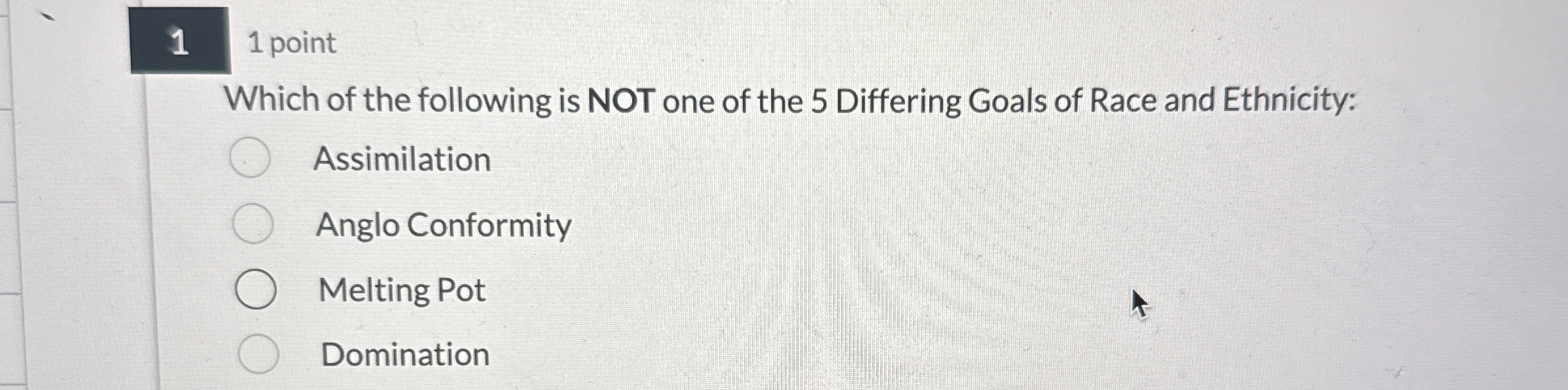 Solved 11 ﻿pointWhich of the following is NOT one of the 5 | Chegg.com