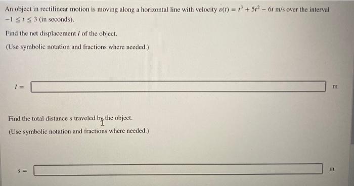 Solved An object in rectilinear motion is moving along a | Chegg.com