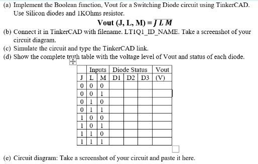 Solved Vout (a) Implement the Boolean function, Vout for a | Chegg.com