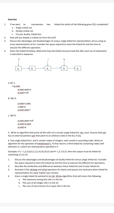 Solved Exercises 1 To 2 3 If We Want Concatenate Two Chegg