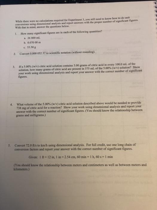 Solved Experiment 3 Data Sheet Name CHEM 1131 Date Common | Chegg.com