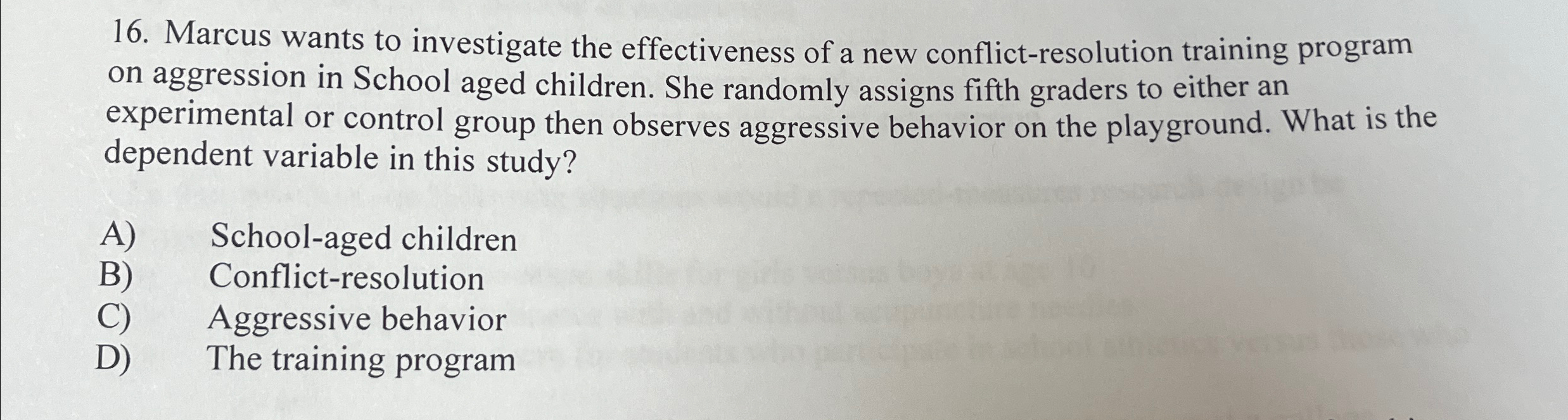 Solved Marcus wants to investigate the effectiveness of a | Chegg.com