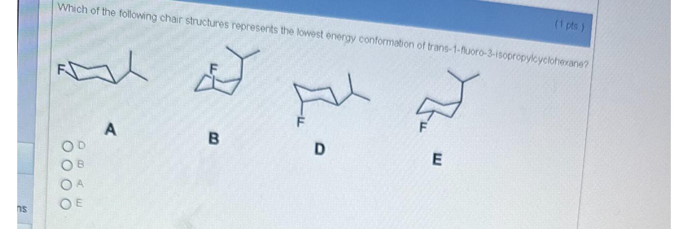 Solved Which of the following chair structures represents | Chegg.com