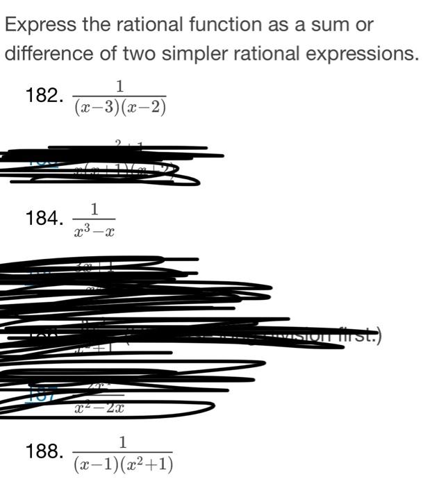Solved Express The Rational Function As A Sum Or Difference