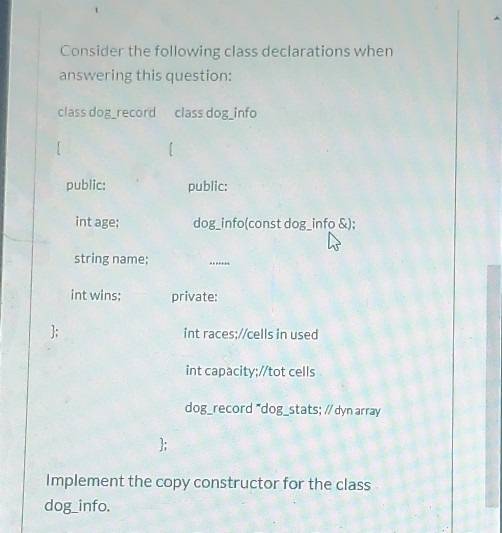 Solved Consider the following class declarations when | Chegg.com