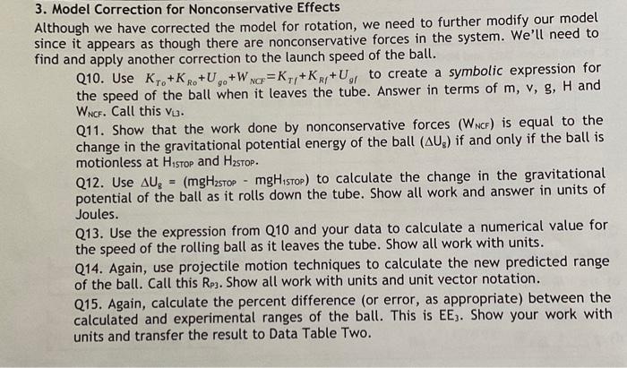 Solved 3. Model Correction for Nonconservative Effects | Chegg.com
