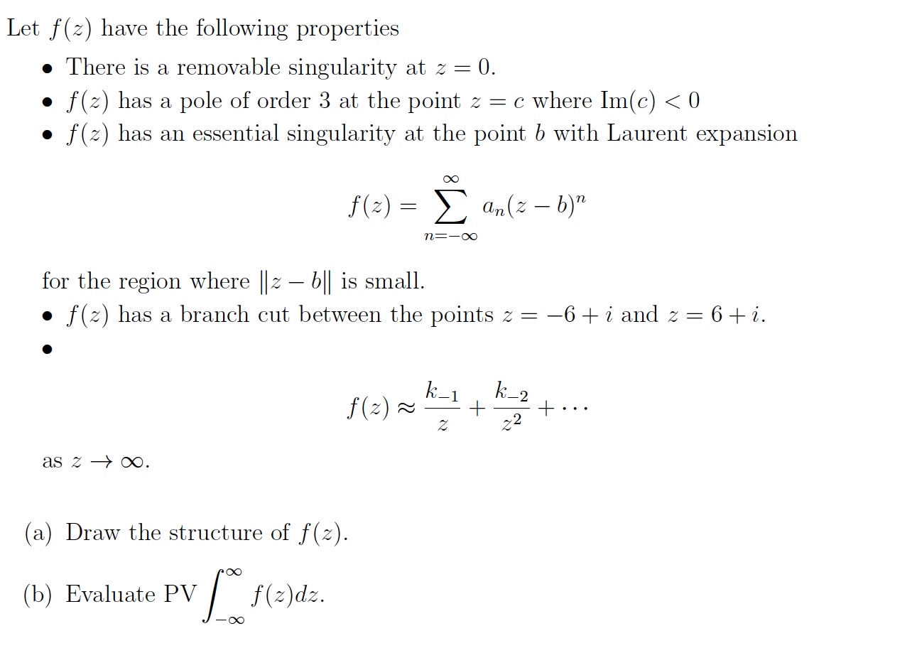 Solved Let f(z) ﻿have the following propertiesThere is a | Chegg.com
