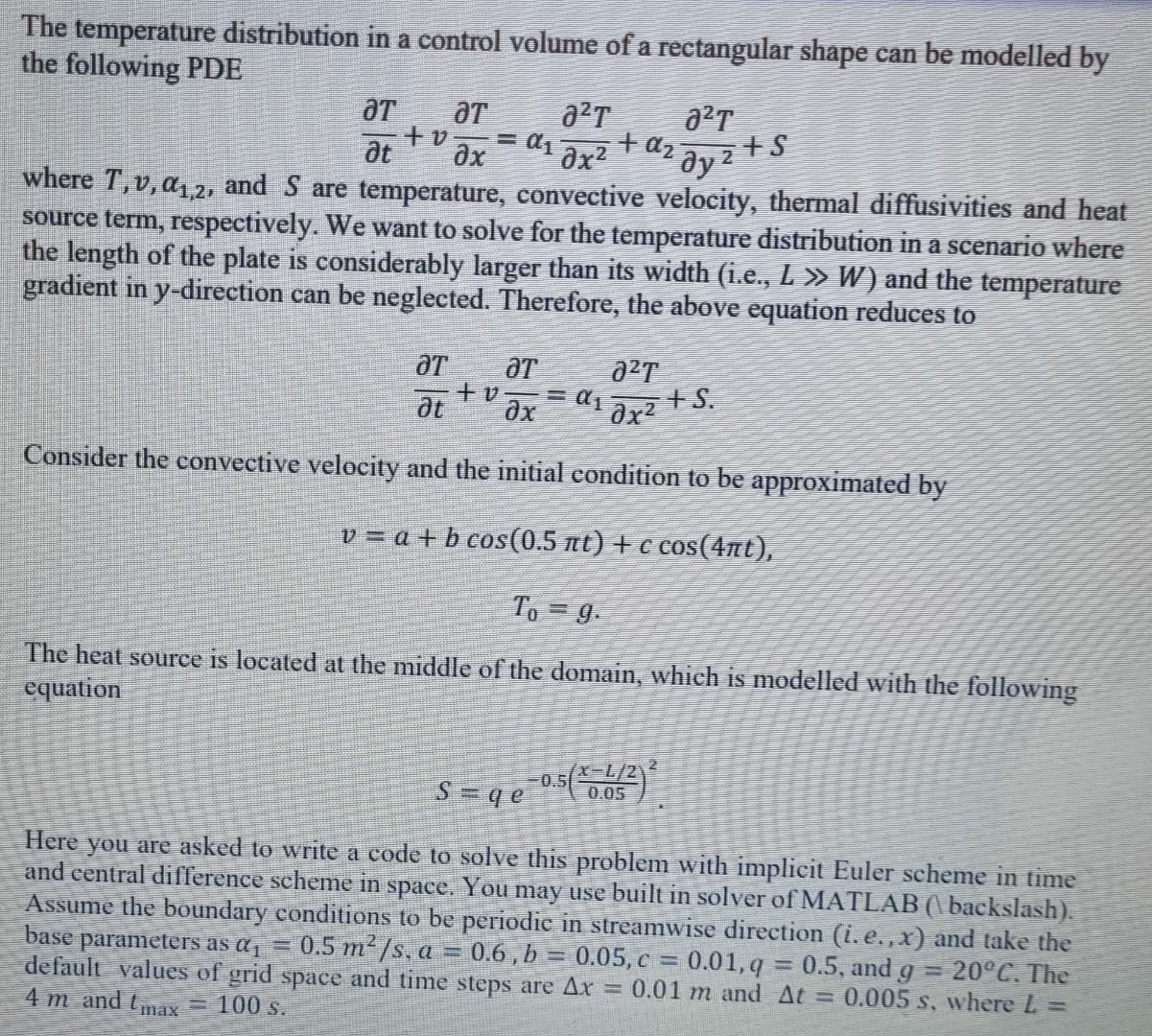 = a1 +S The temperature distribution in a control | Chegg.com