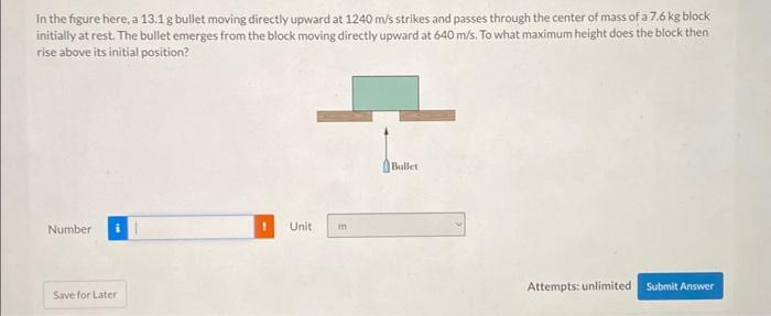 Solved In the figure here, a 13.1 g bullet moving directly | Chegg.com