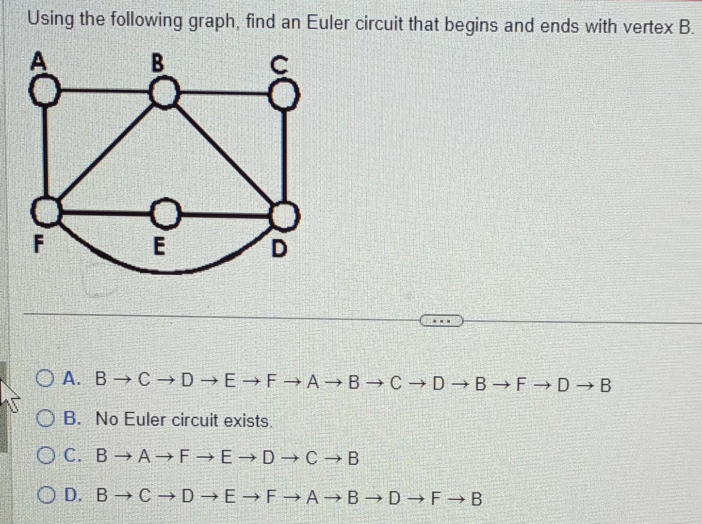 Solved Using the following graph, find an Euler circuit that | Chegg.com