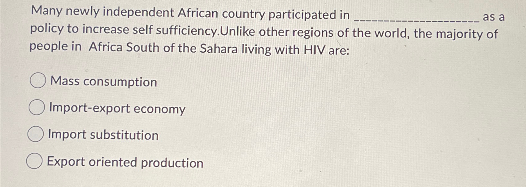 Solved Many newly independent African country participated | Chegg.com