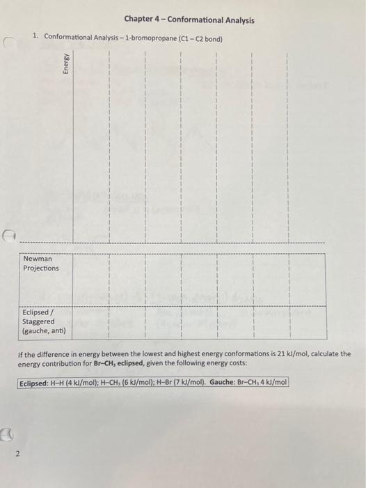 Solved Chapter 4 - Conformational Analysis 1. Conformational | Chegg.com